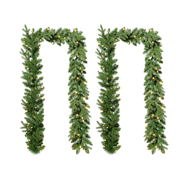 Primrue 9Ft Pre-Lit Artificial Christmas Garland with Strawberry LED ...