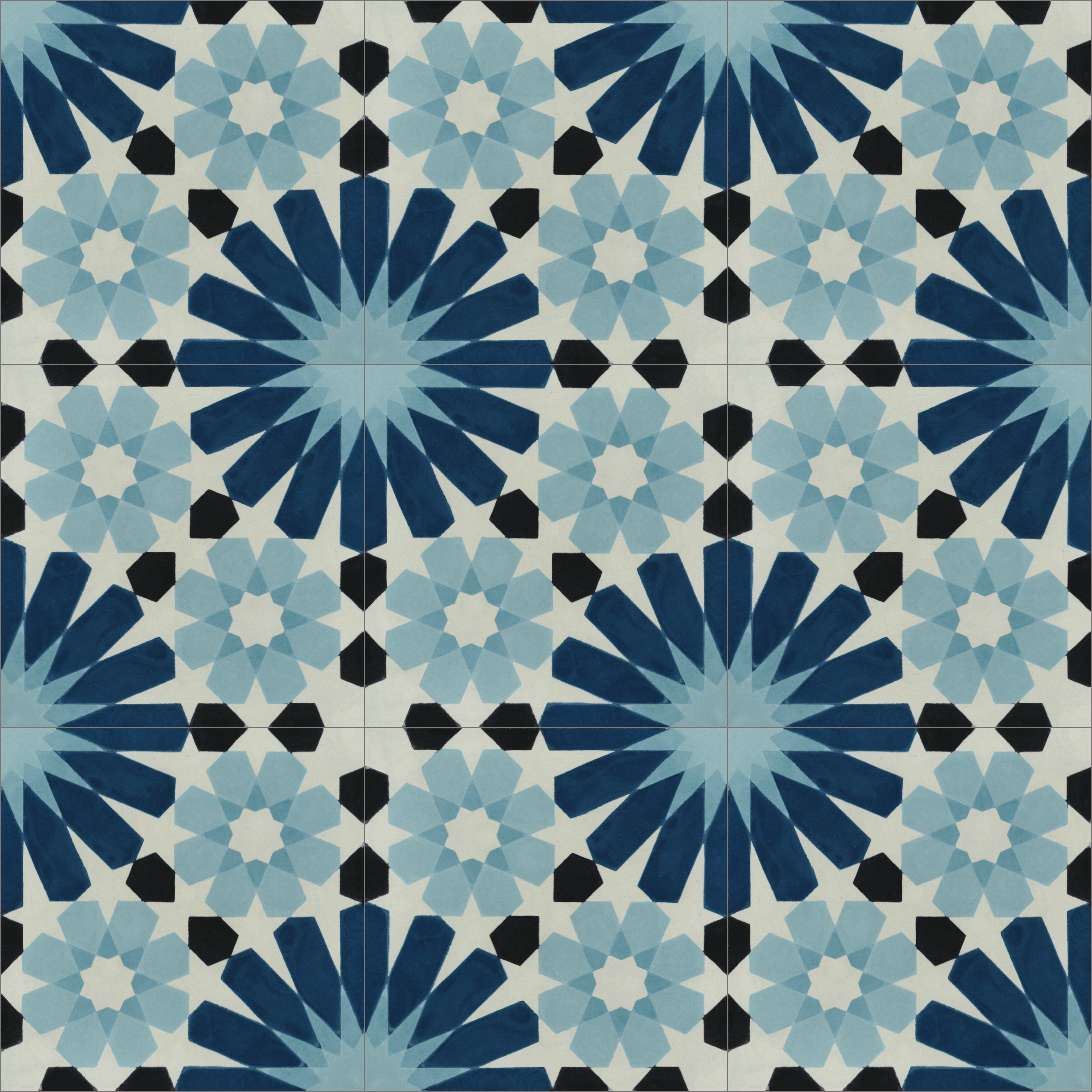 Villa Lagoon Tile Tangier 8" x 8" Cement Patterned Wall & Floor Tile ...