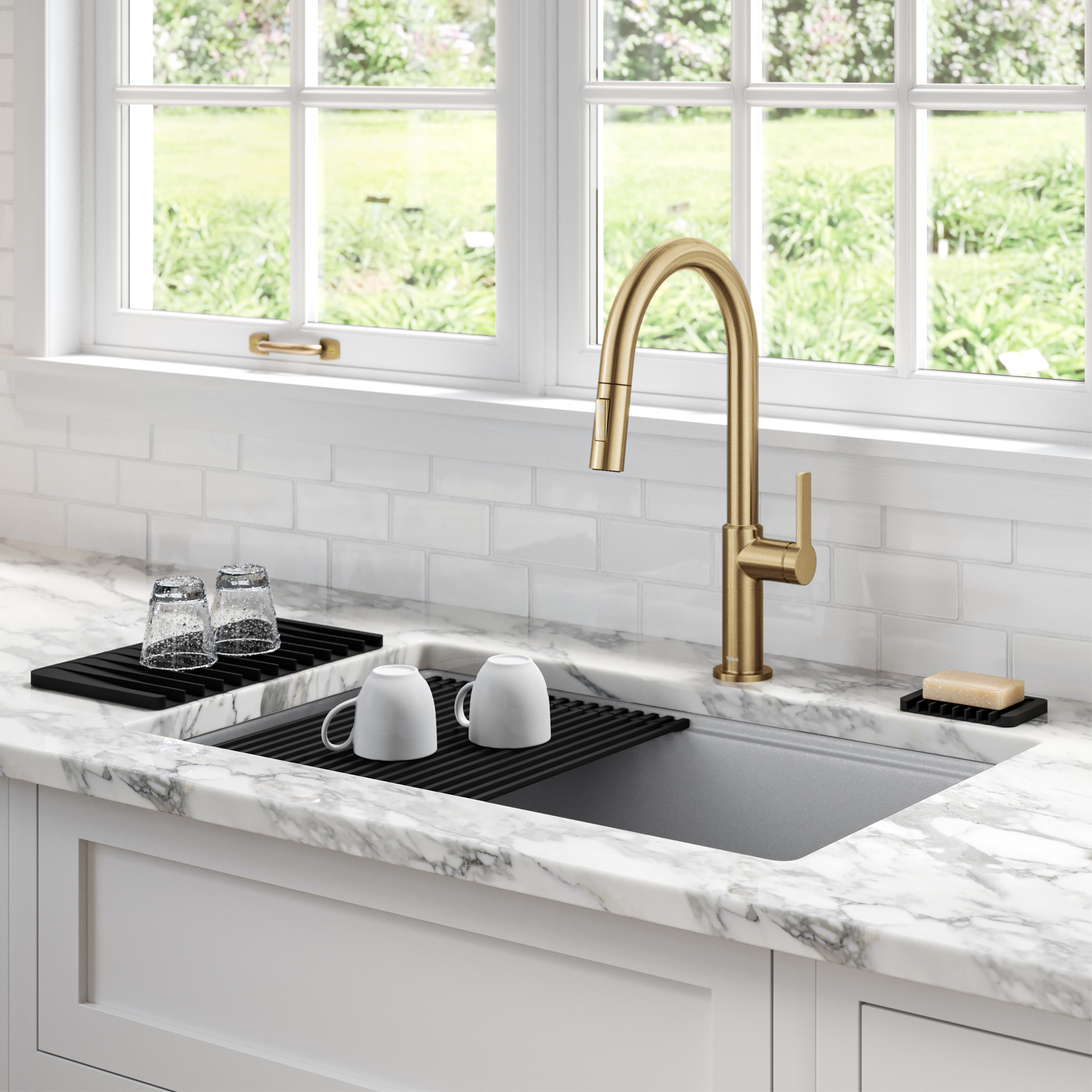 Kraus KRAUS Roll Up Dish Drying Rack With Self-Draining Silicone Dish ...