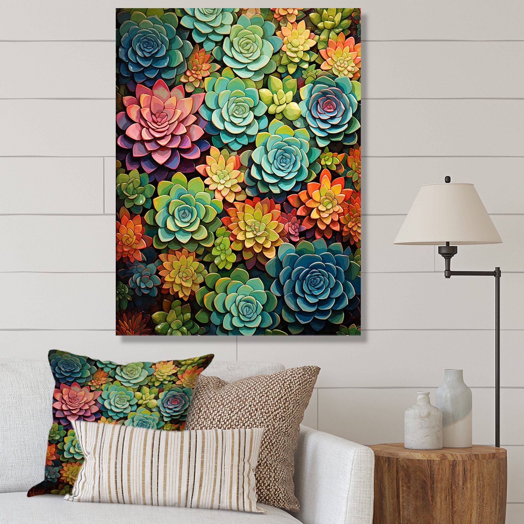 Dakota Fields Succulents Succulent Mosaic - Floral & Botanical Wall Art ...