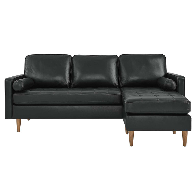 ESTETICA FURNITURE Valour 78" Leather Apartment Sectional Sofa by ...