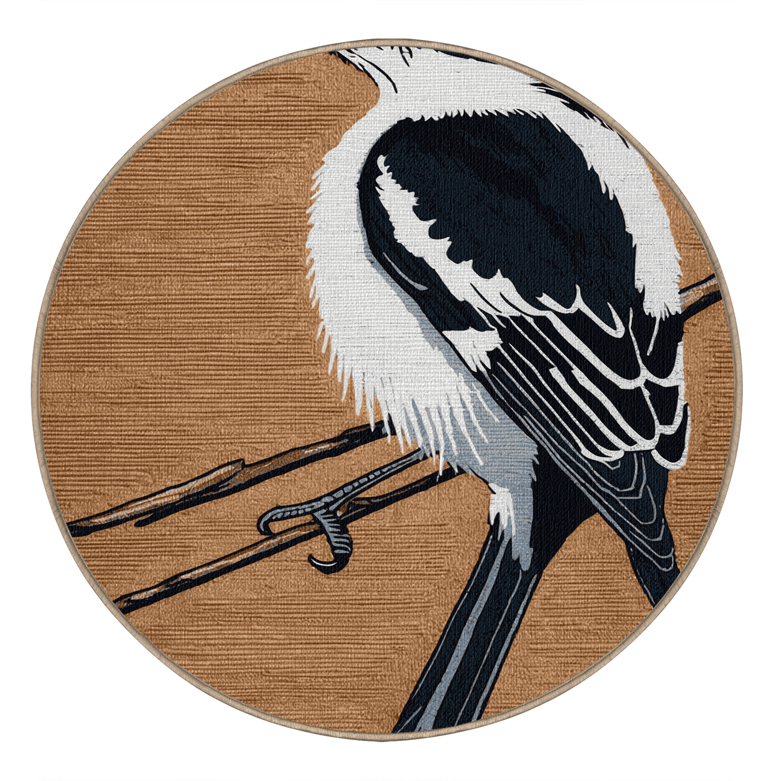 Foundry Select Washable European Pied Flycatcher Birds Area Rug | Wayfair