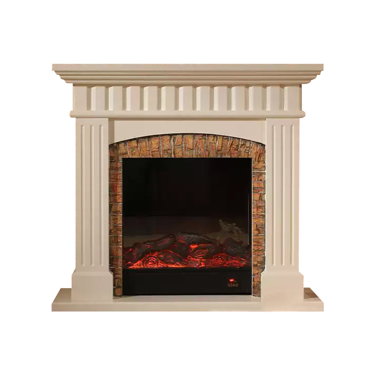 Wildon Home® Beige Manufactured Wood Freestanding Fireplace | Wayfair
