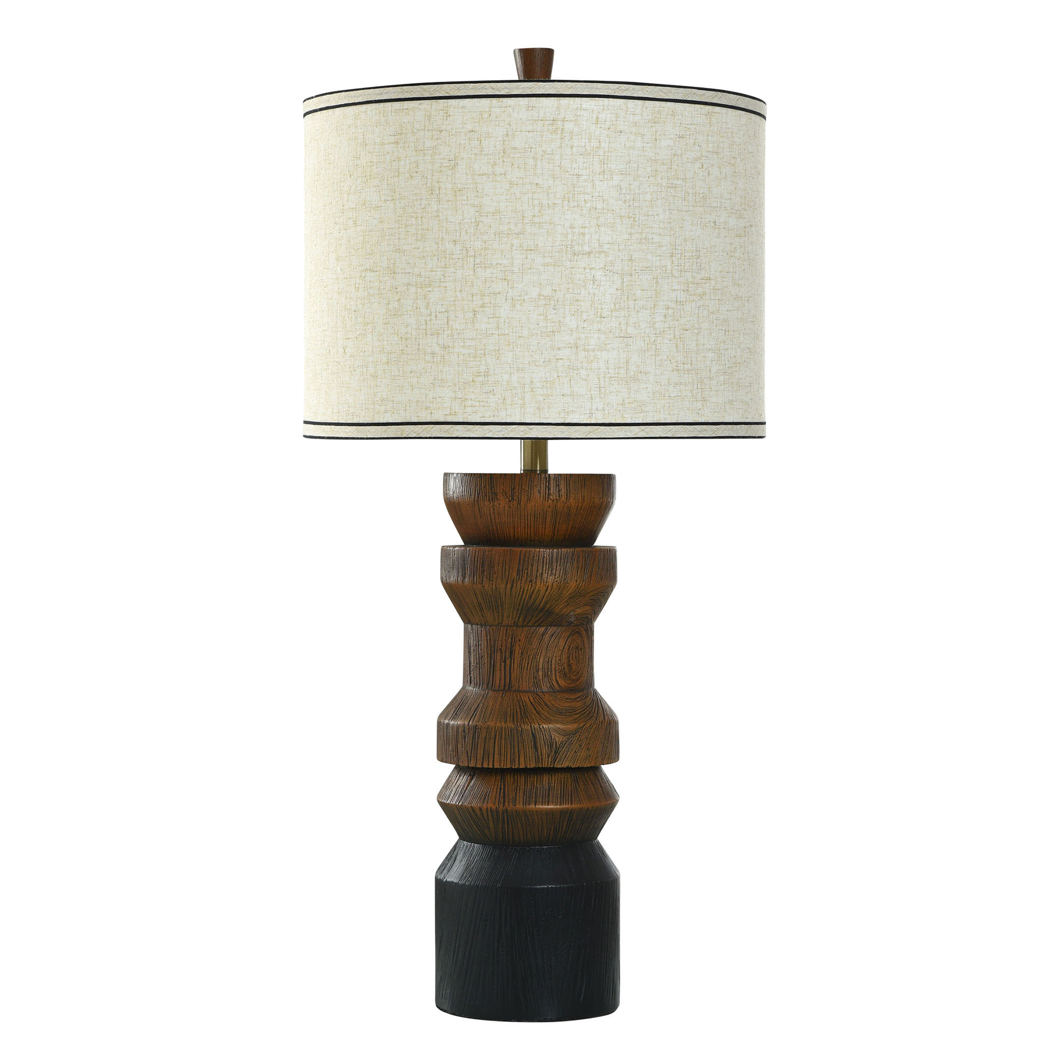 Alcott Hill® Dhavina Black - Poly Table Lamp - Heathered Oatmeal with ...