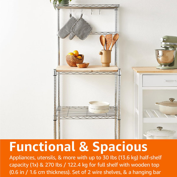 Latitude Run® Kitchen Storage Baker's Rack With Removable Top, Chrome ...