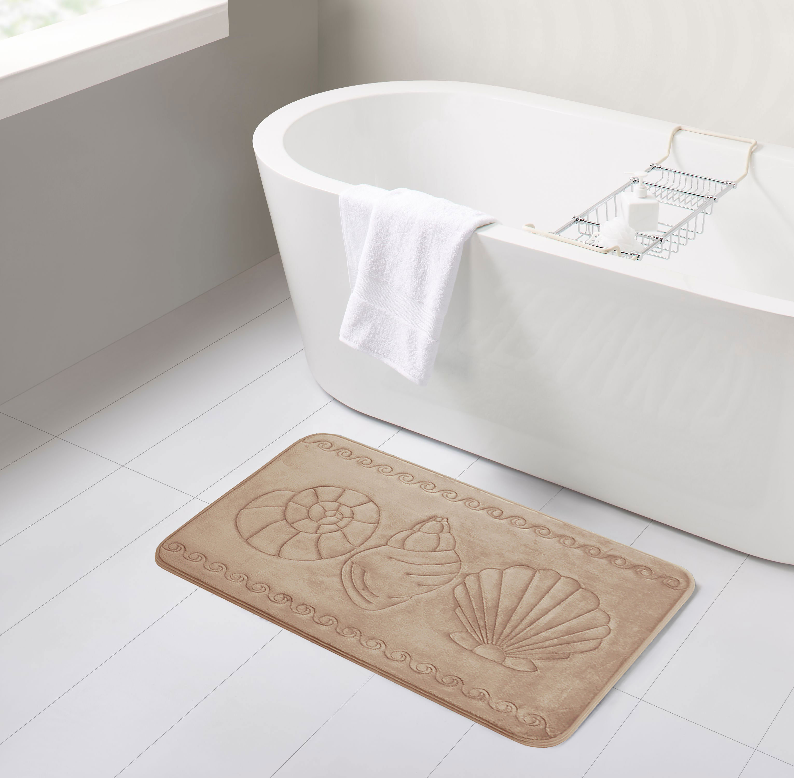 Cathay Home, Inc Sea Shell Bath Rug & Reviews | Wayfair