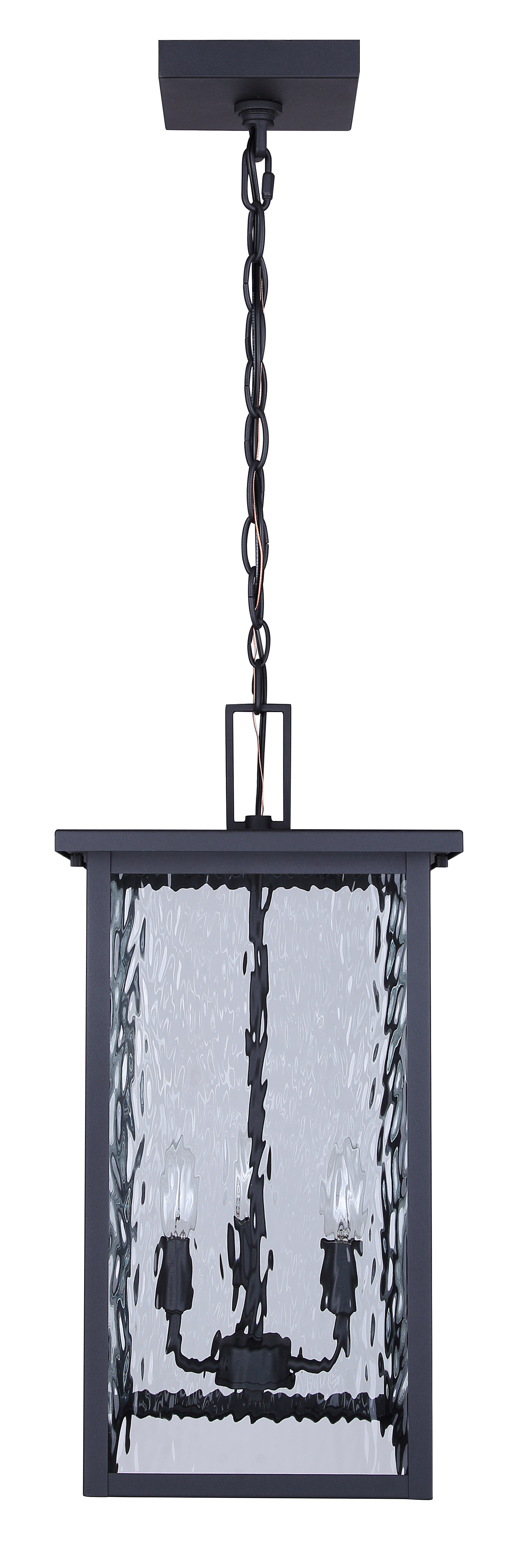 Canarm Shana Modern Outdoor Pendant Light, Black Finish Watermark Glass ...