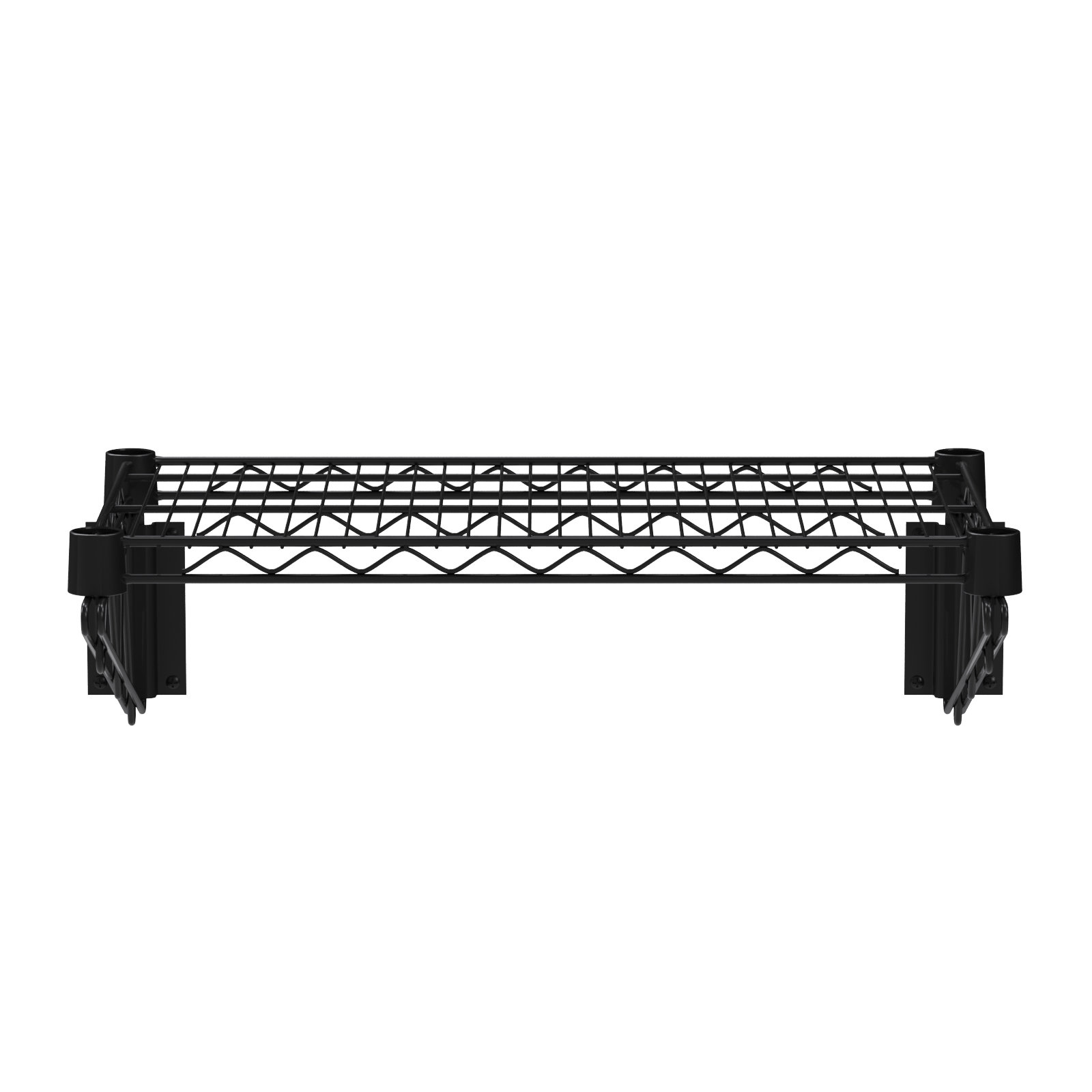 Amgood 14 in. x 24 in. Black Epoxy Wire Wall Mount Shelf | Wayfair