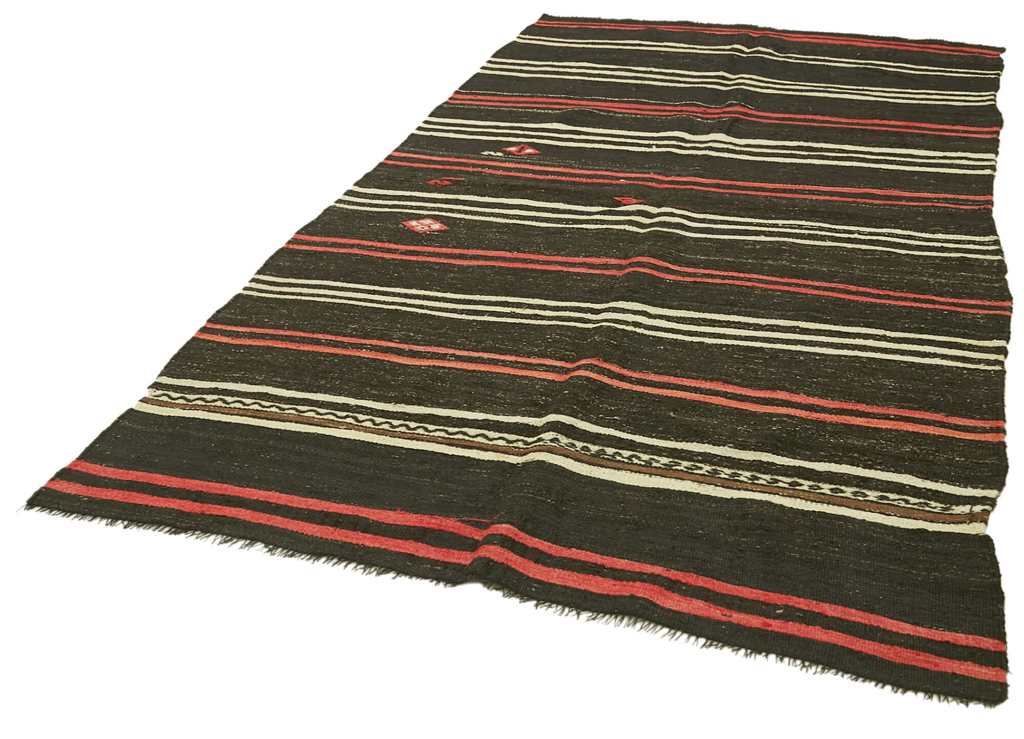 Union Rustic Mackanzie Brown Striped Wool Handmade Area Rug | Wayfair