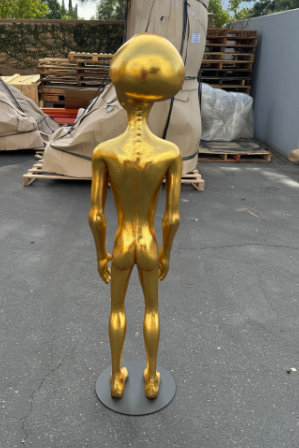 Trinx Gold Alien Roswell Life Size Statue | Wayfair