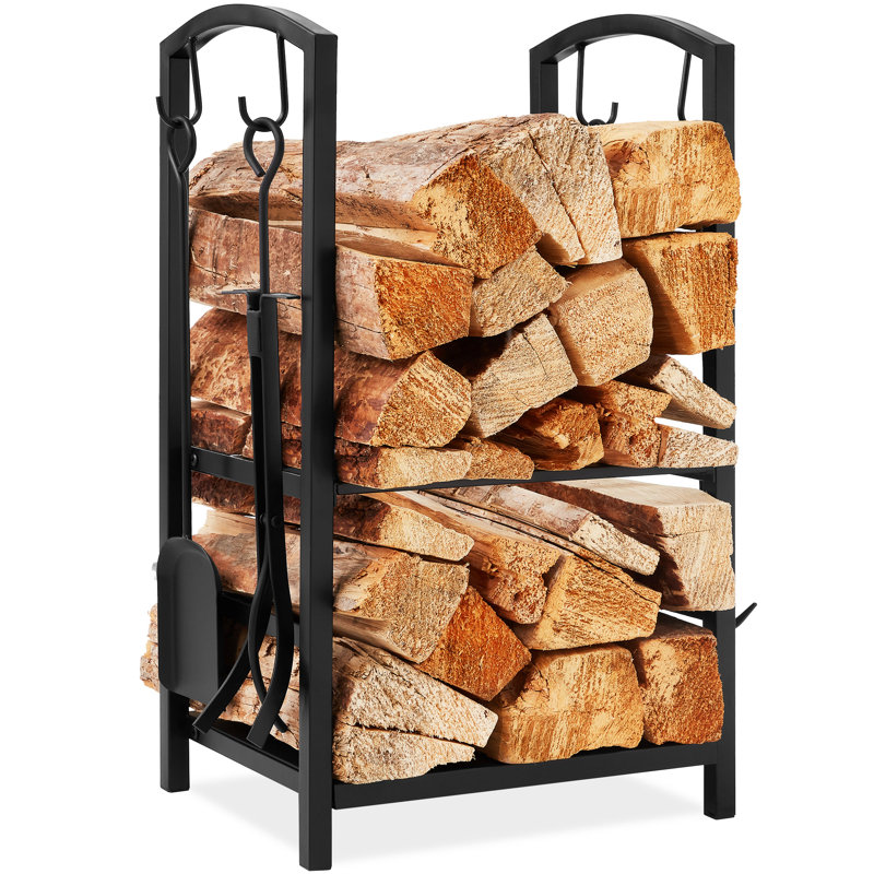 Winston Porter Abhik 17'' W Metal Log Rack & Reviews | Wayfair
