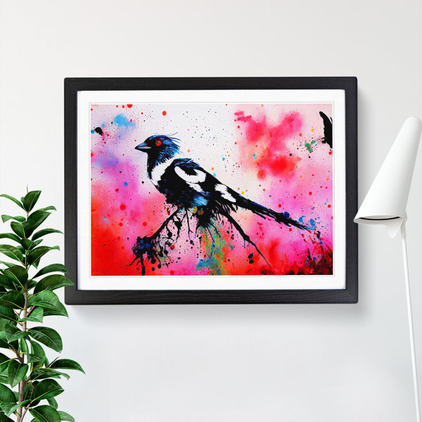 17 Stories Magpie Bird Splash Vol.3 Abstract - Single Picture Frame ...