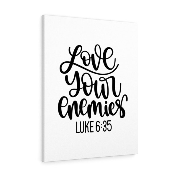Blue Elephant Love Your Enemies Luke - Wrapped Canvas Typography ...