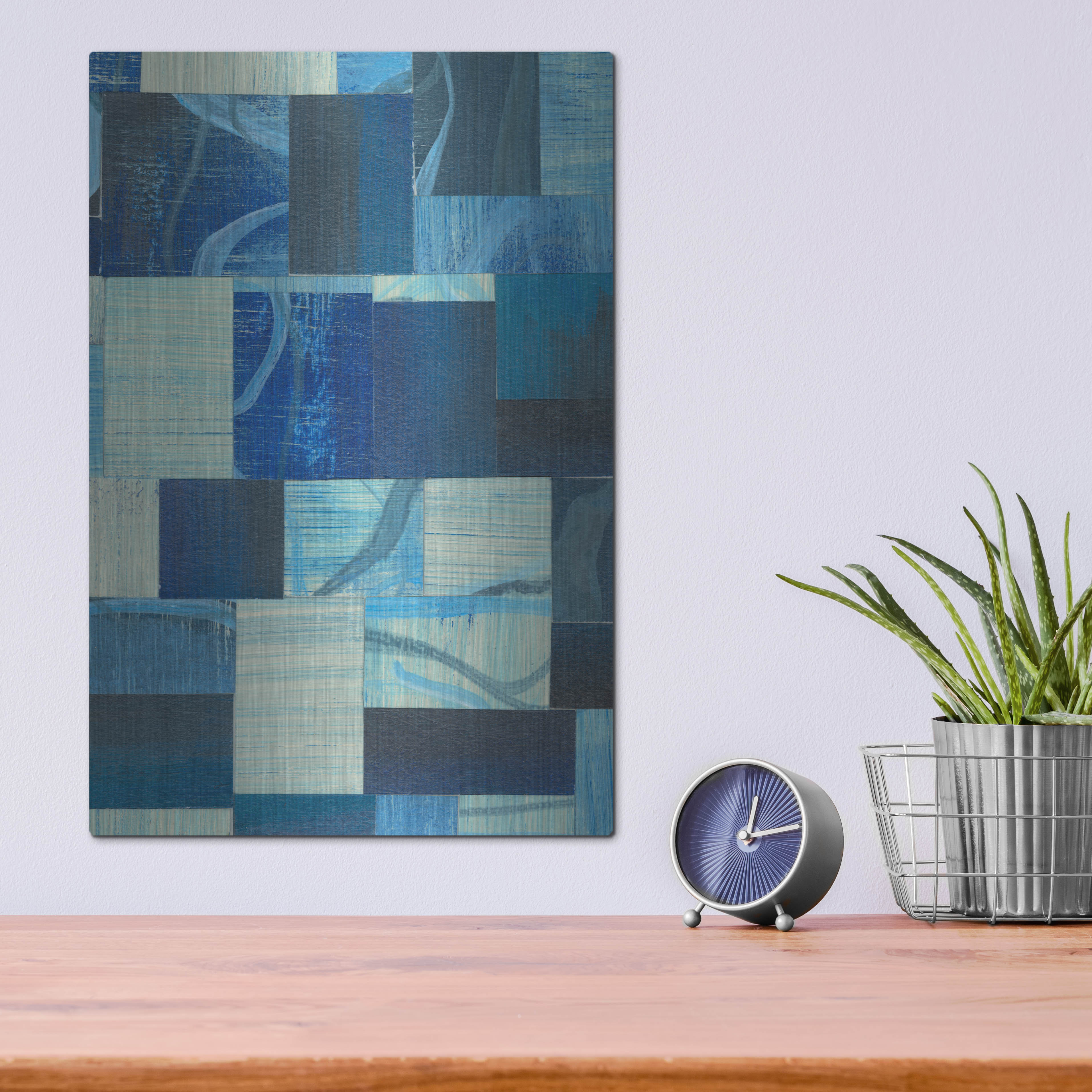 Wrought Studio™ 'Denim Blocks II' by Regina Moore, Metal Wall Art | Wayfair