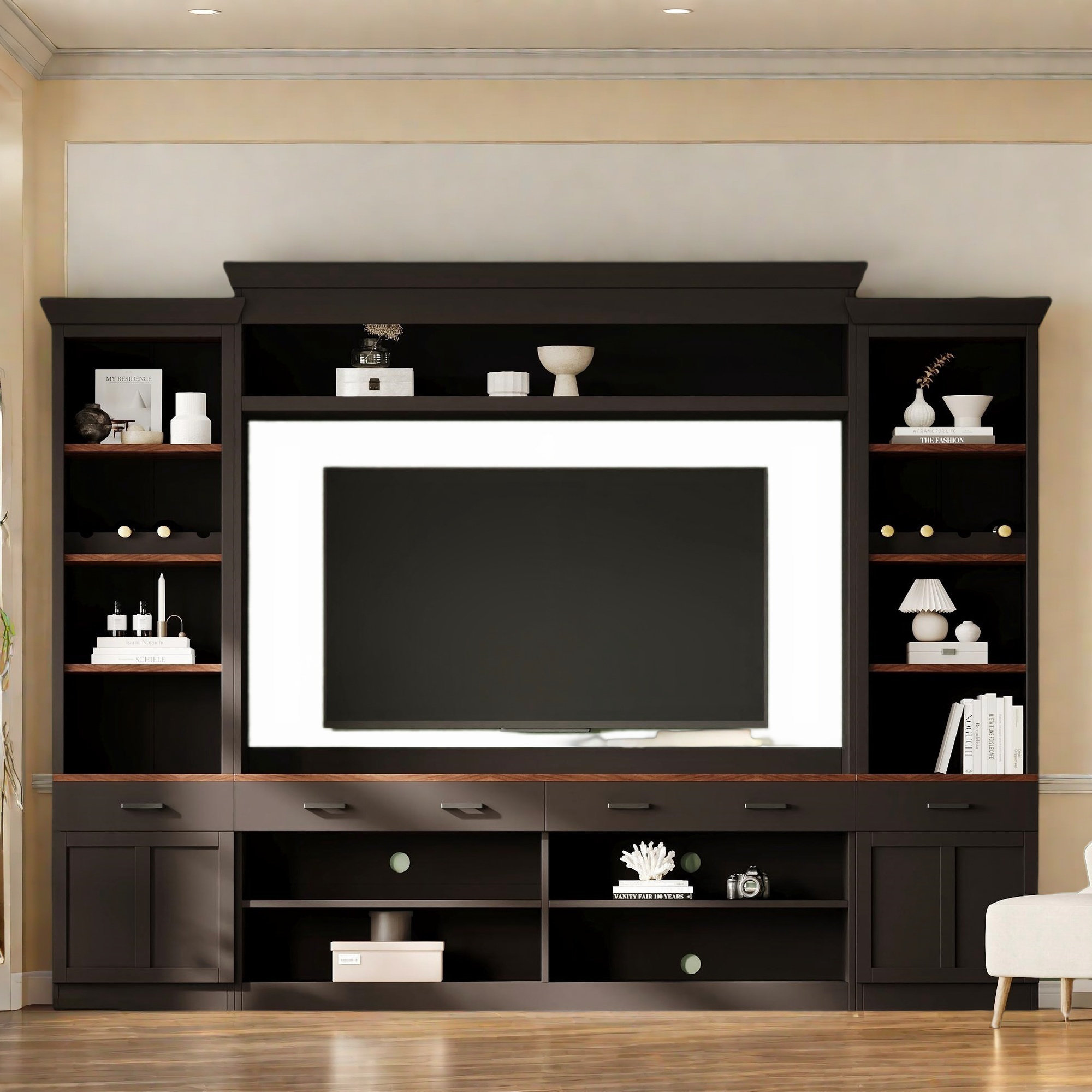 Red Barrel Studio® All In One 4-piece Entertainment Tv Stand With ...