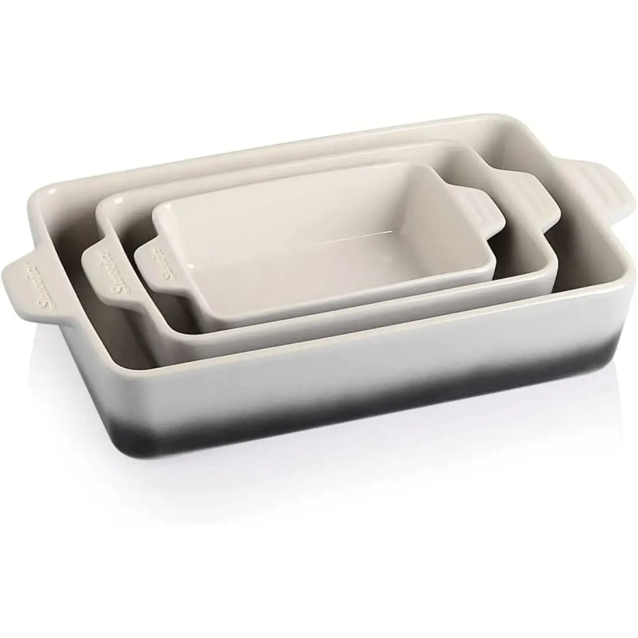 FETLOD Ceramic Bakeware Set - Rectangular Baking Dish Lasagna Pans For ...