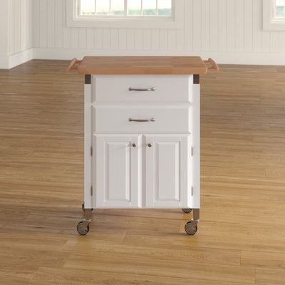 Charlton Home® Hamilton Wood Kitchen Cart & Reviews | Wayfair