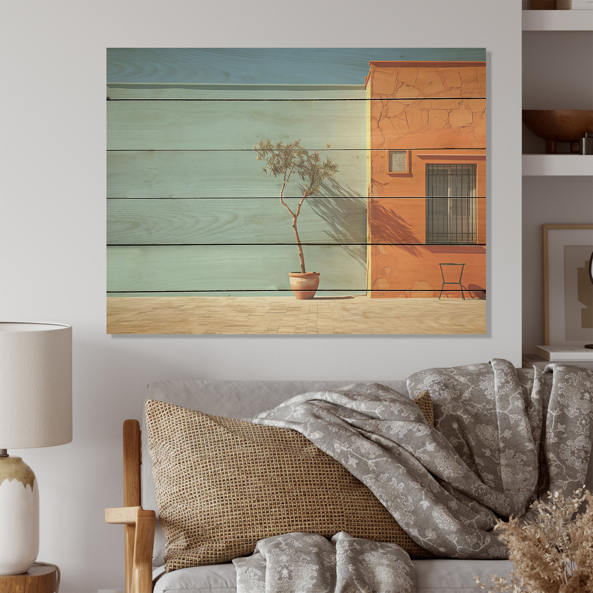 Latitude Run® Tuquoise And Orange Minimalism Harmonious Void ...