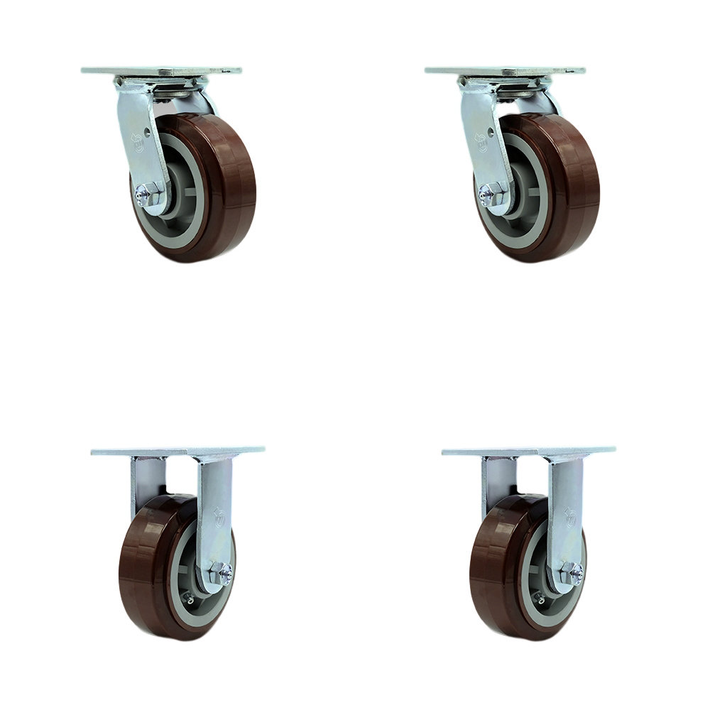 Service Caster urethane Caster Set with Roller Bearings | Wayfair