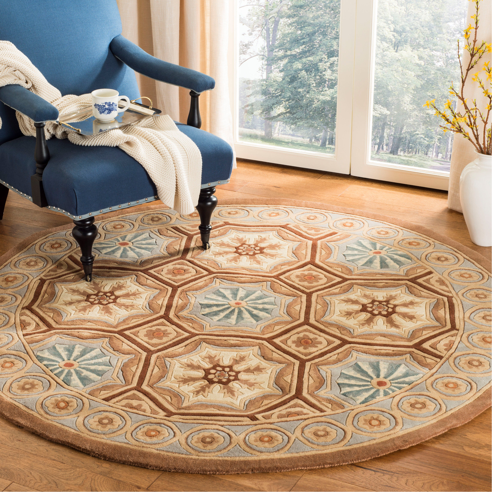 Safavieh Naples Hand Tufted Wool Pile Floral Rug | Wayfair