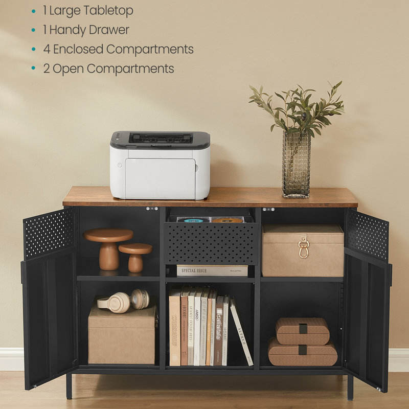 17 Stories Storage Cabinet,magnetic Closure,adjustable Shelves,steel ...