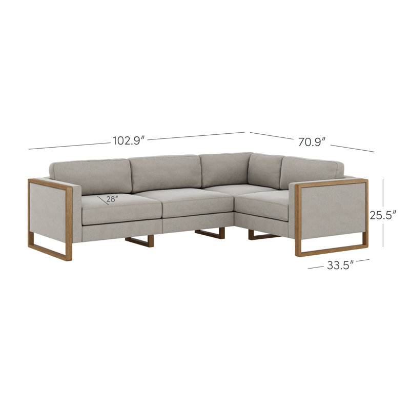 Nathan James Madison 4 - Piece Upholstered Sectional | Wayfair