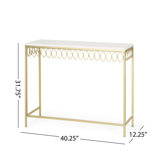 Mercer41 Modern Glam Console Table with Gold Frame | Wayfair