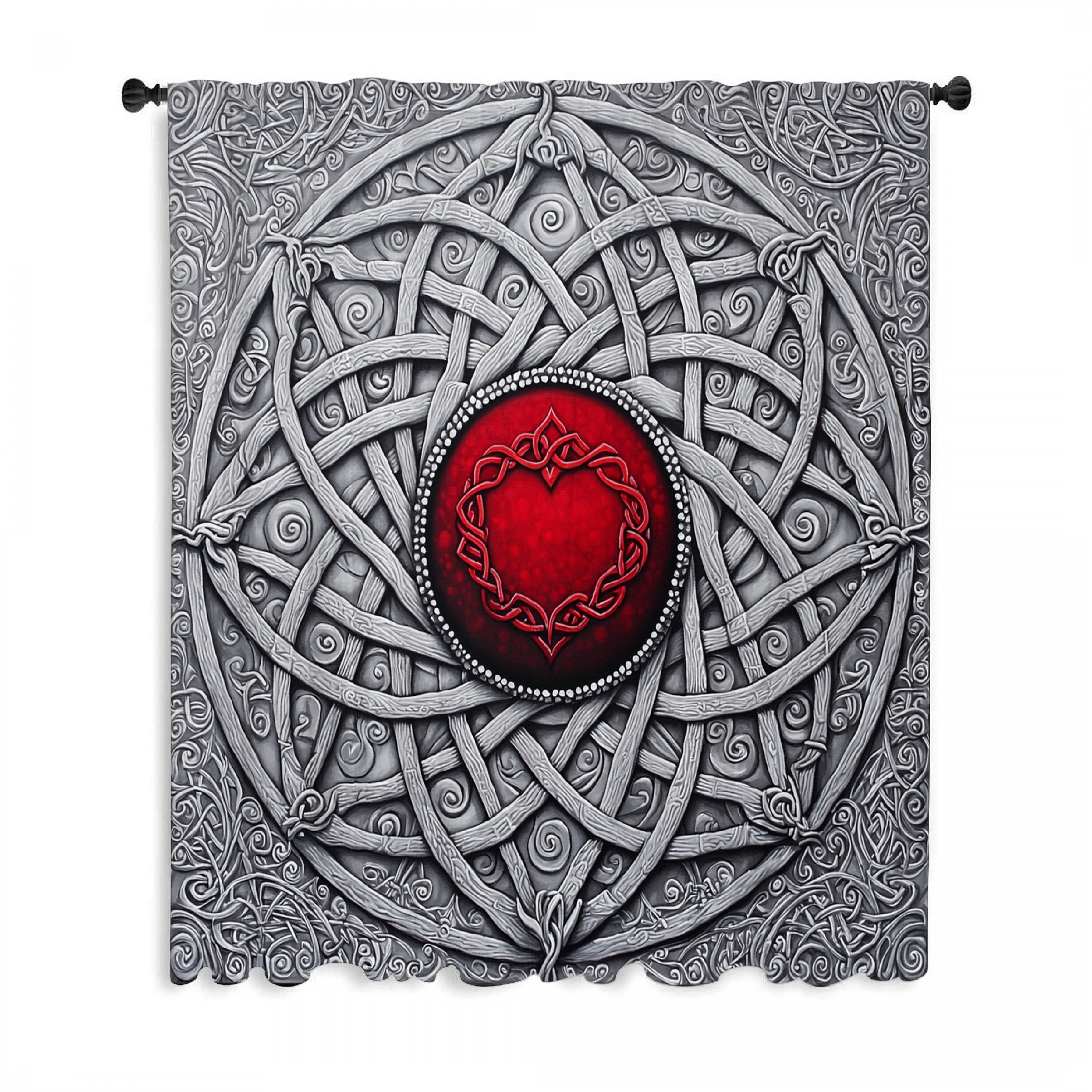 One Allium Way® Celtic Knot Window Curtains, Symbolism Blockout & Sheer ...