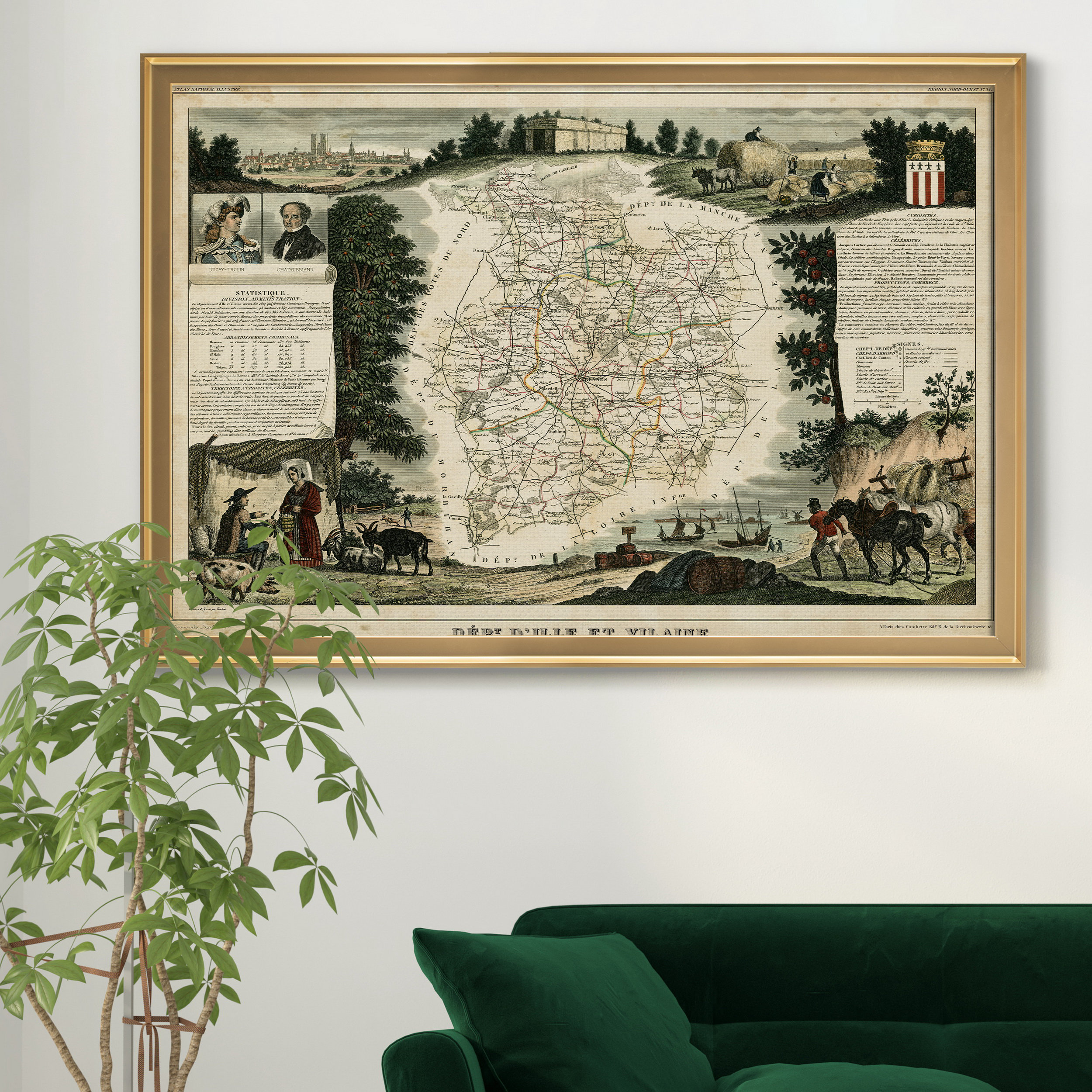Trinx Atlas Nationale Illustre II Premium Framed Canvas Print - Ready ...