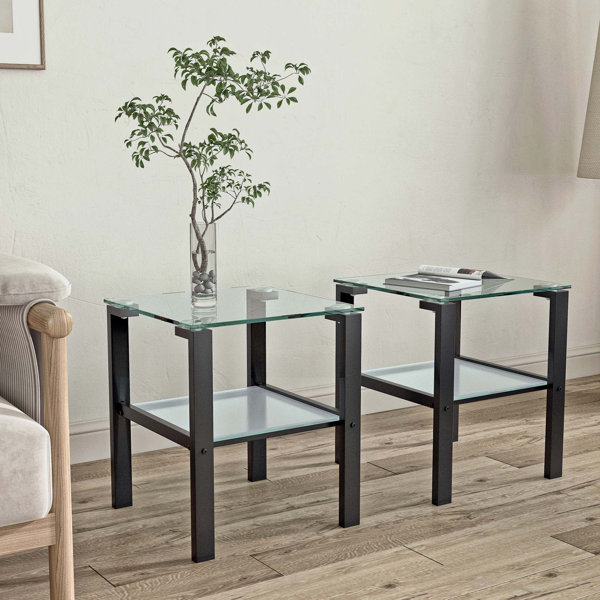 Brayden Studio® 2 - Piece Glass Top Living Room Table Set | Wayfair