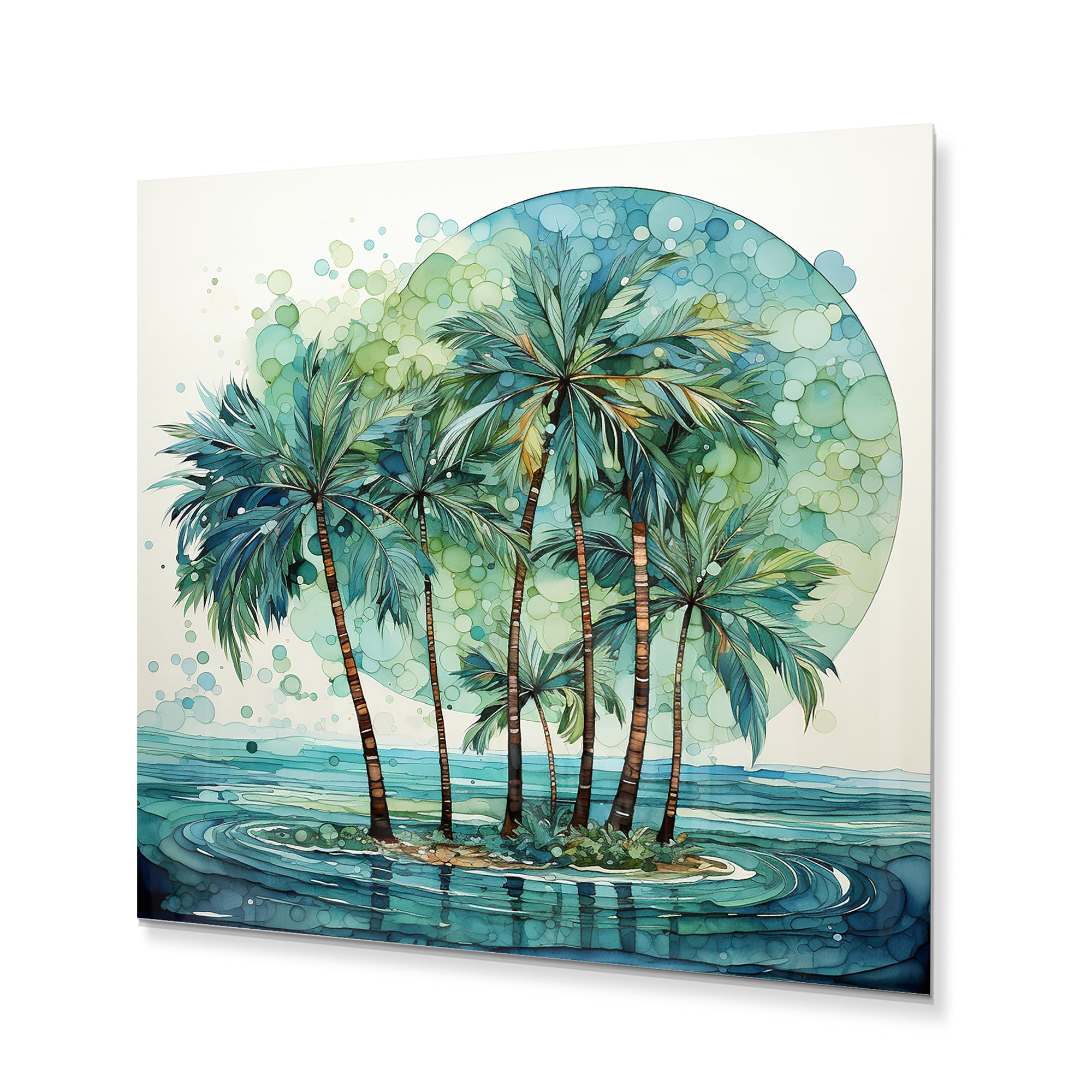 Ivy Bronx Green Minimalims Palm Trees III - Floral Metal Wall Decor ...