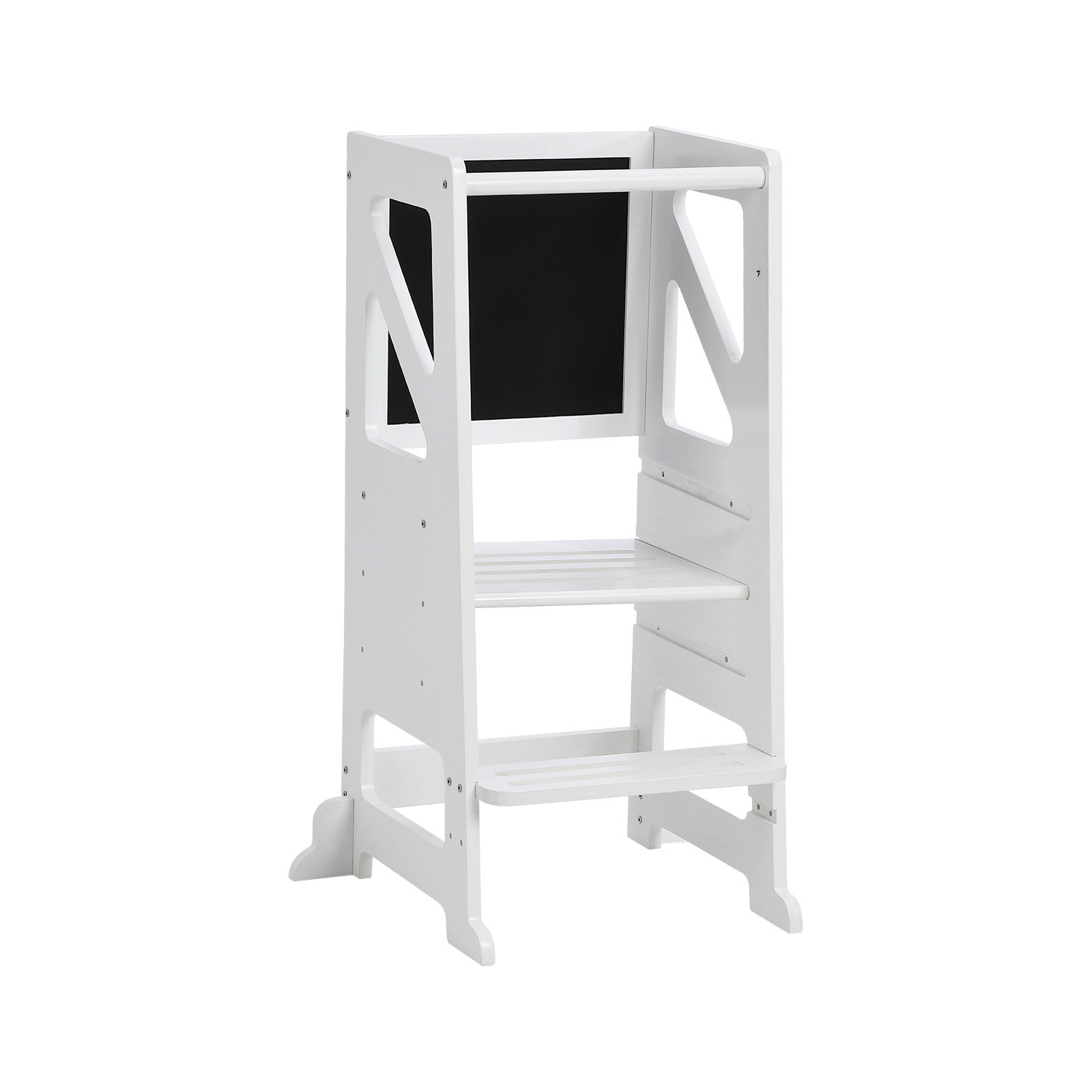 Harriet Bee Adjustable Wooden Toddler Step Stool with Safety Railings ...