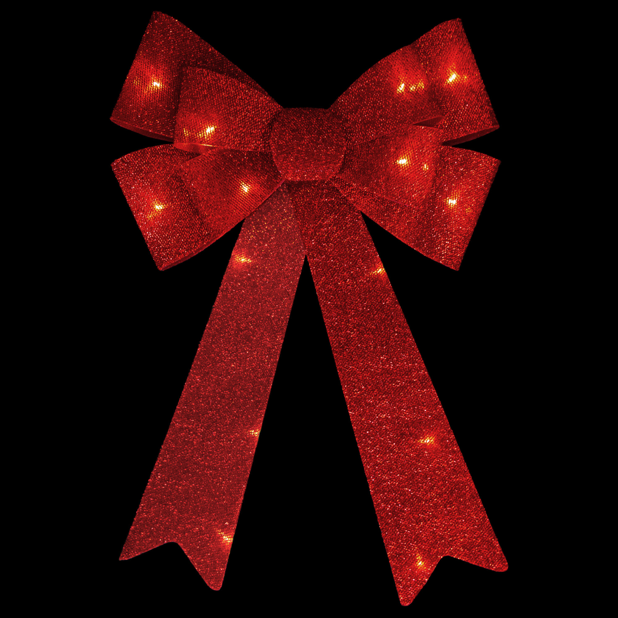 Northlight Seasonal 24" LED Lighted Red Tinsel Bow Christmas Decoration ...