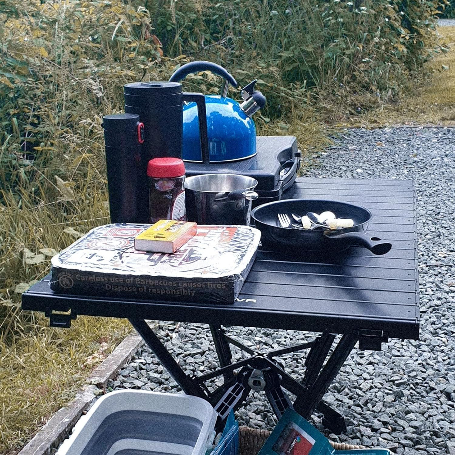 Latitude Run® Heavy-Duty Folding Camping Table With One-Piece Die-Cast ...