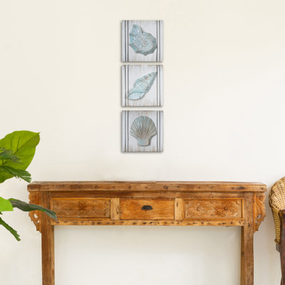 Rosecliff Heights 3 Piece Shell Plaque Wood Wall Décor Set & Reviews ...