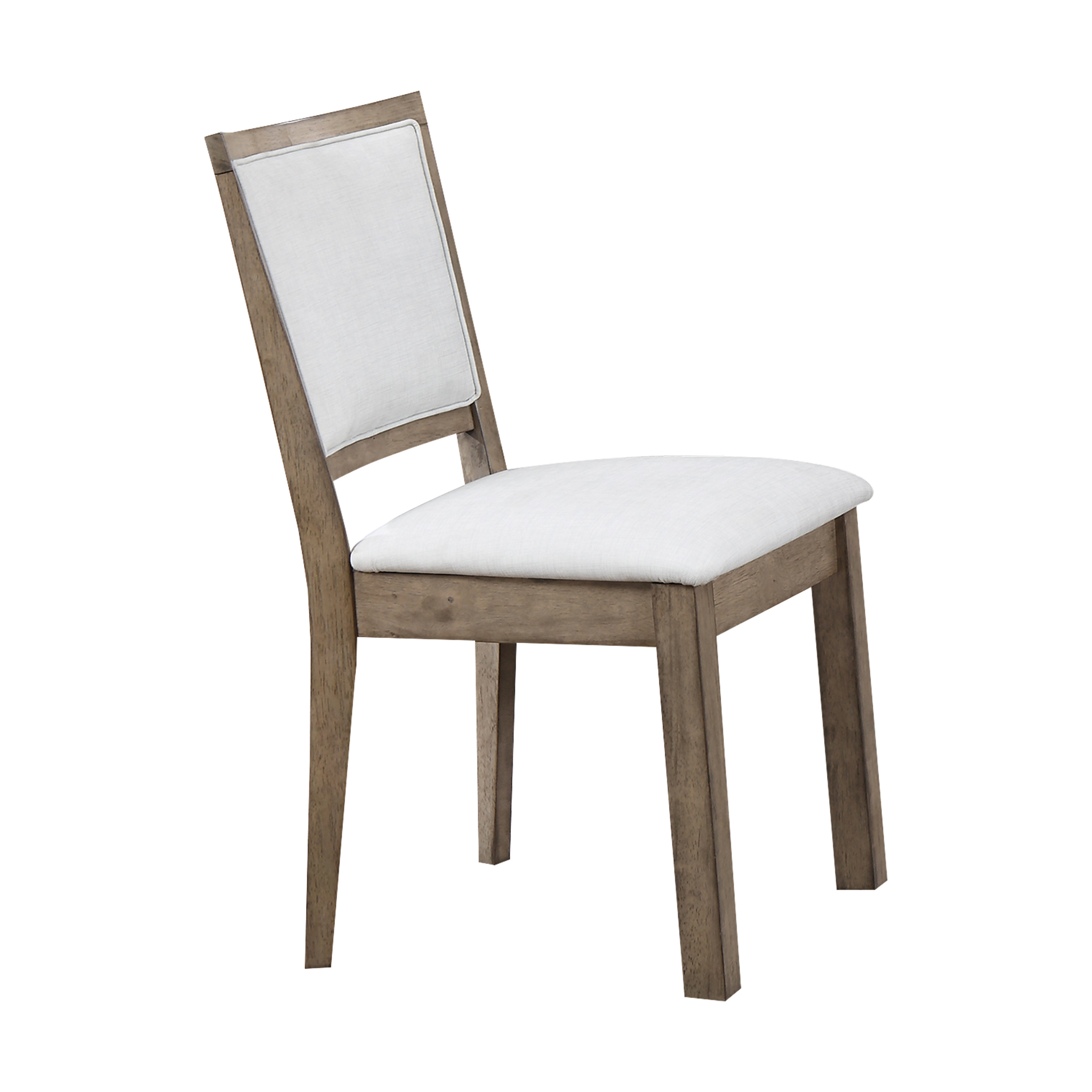 Gracie Oaks Jaycee Upholstered Side Chair in White/Rustic Oak (Set of 2 ...