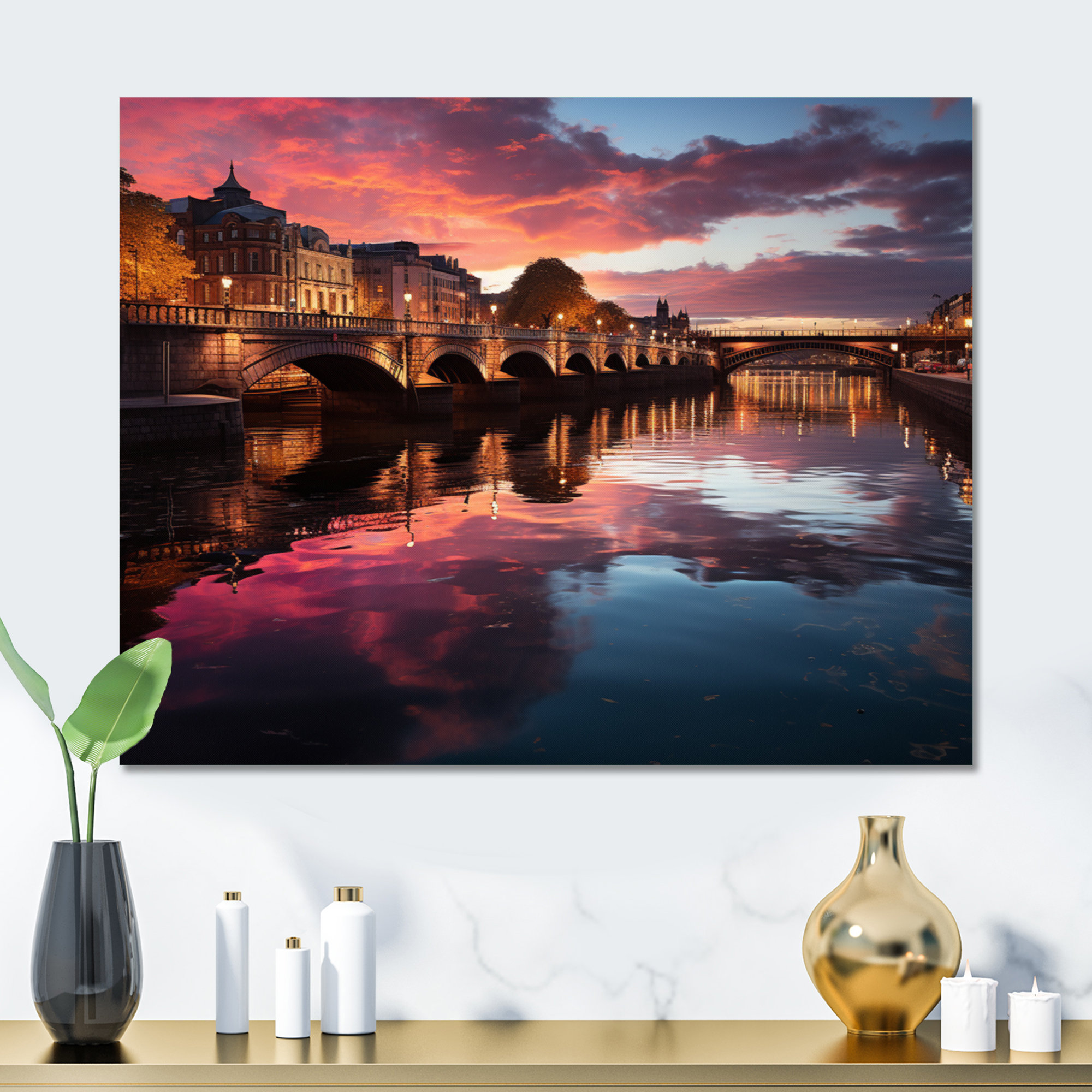 Ebern Designs Dublin Beautiful Cityscape Photo II - Dublin Metal Wall ...