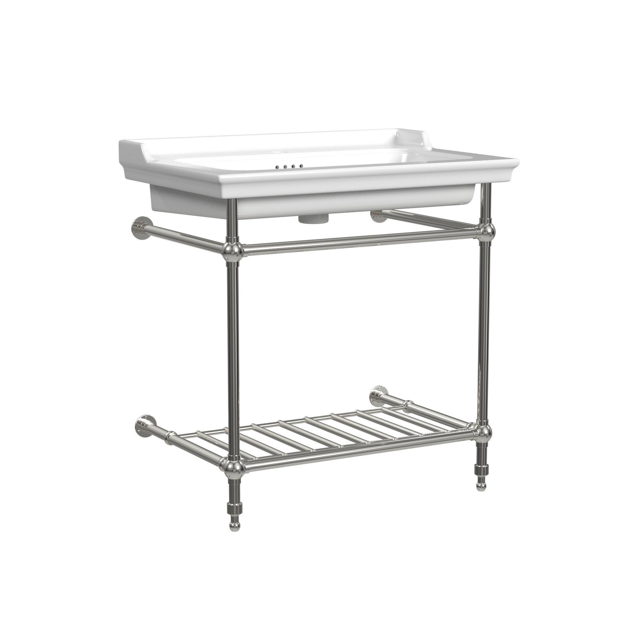 Cheviot Products Gloss White Fireclay Rectangular Console Bathroom Sink ...