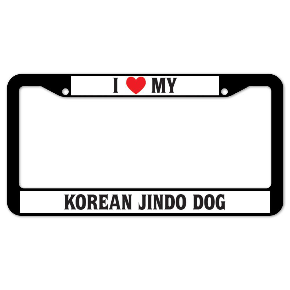 Signmission I Love My Korean Jindo Dog Plastic Licence Plate Frame ...