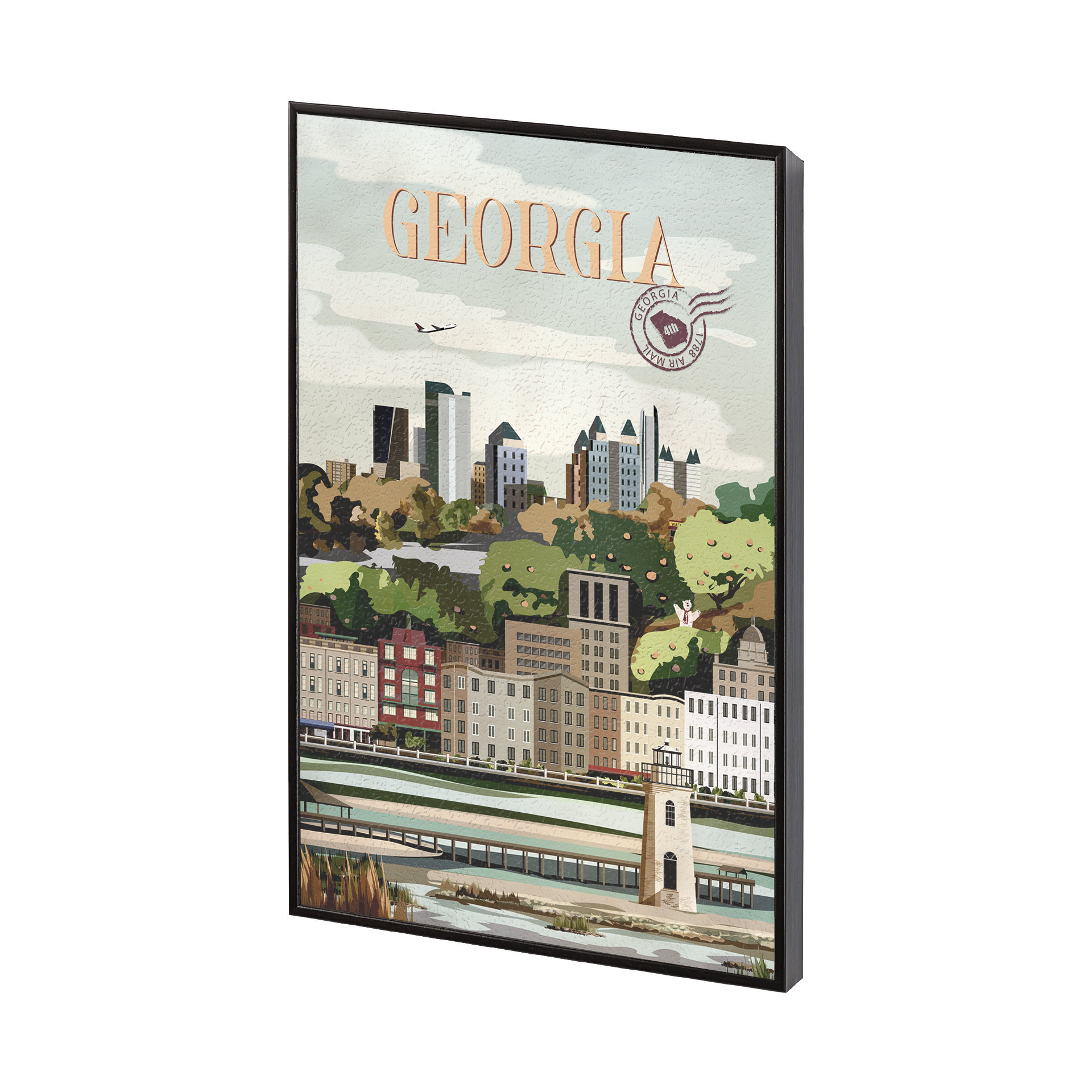 Trinx Georgia Go by Simeng a Framed Art Print Matted under Glass | Wayfair