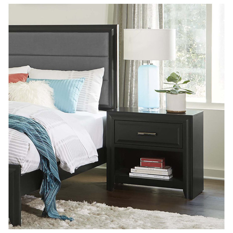 Latitude Run® Modern Style Storage Cubby Nightstand With Drawer | Wayfair