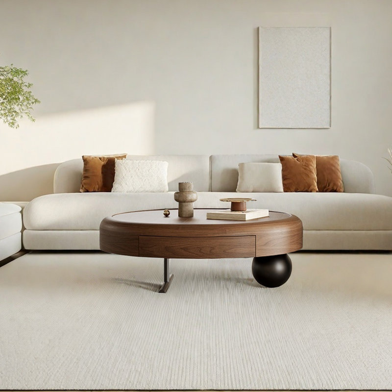 LIZIYE Creative Wooden Round Coffee Table | Wayfair