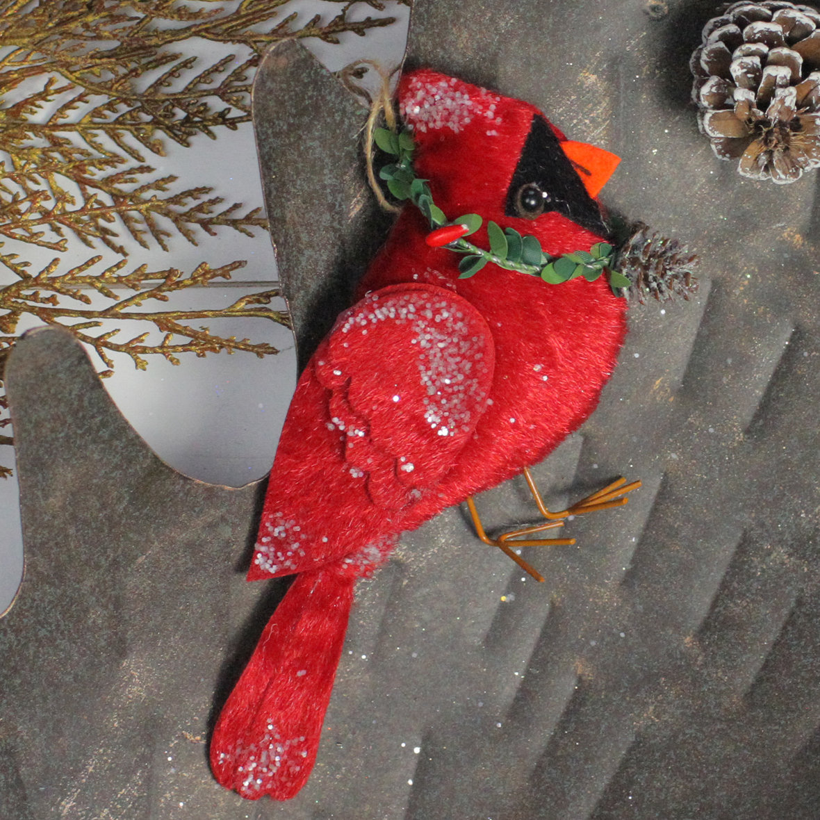 Northlight Seasonal 7.5" Red Glittered Cardinal Bird Hanging Christmas ...