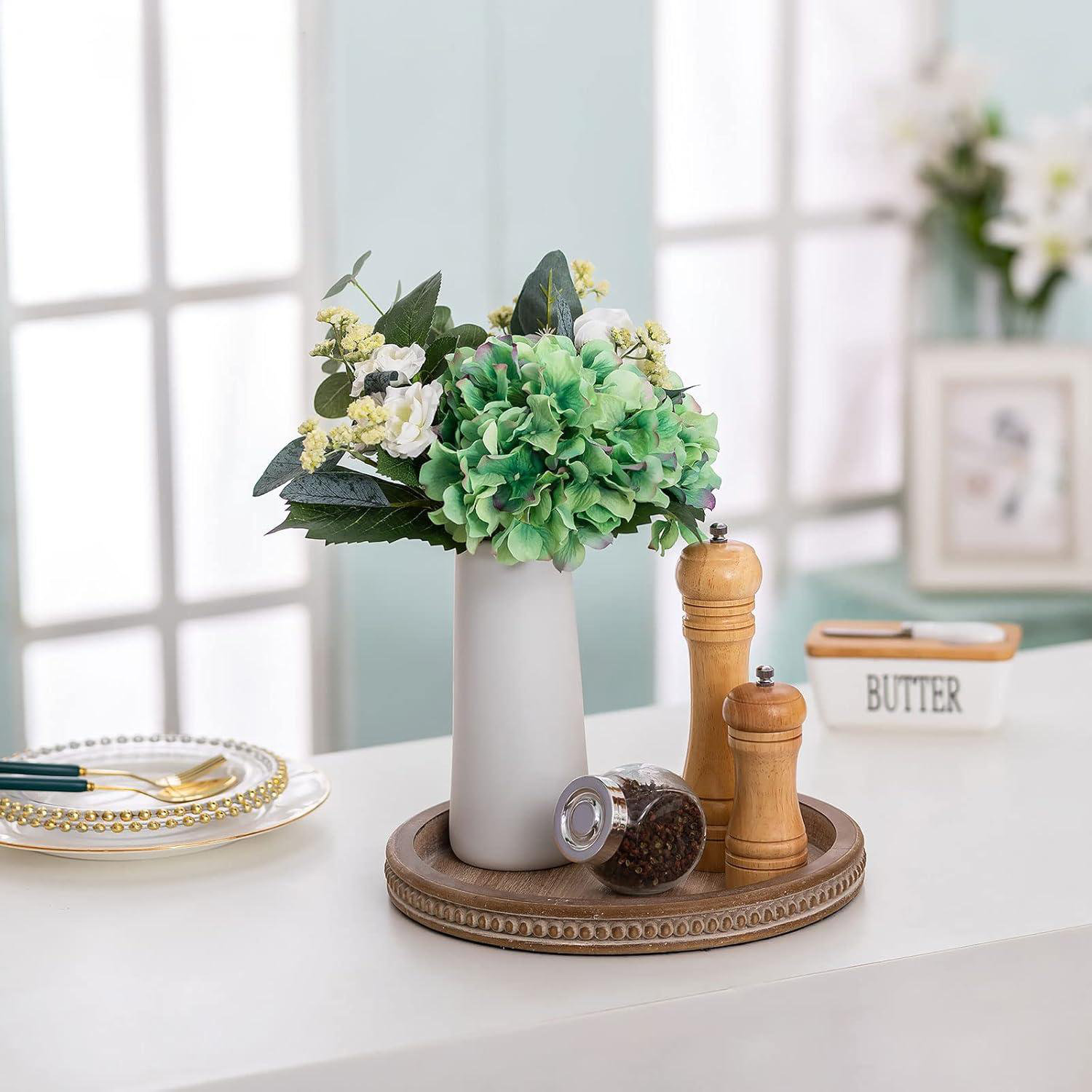 Loon Peak Wood Decorative Tray Round: Brown Bead Tray For Coffee Table ...