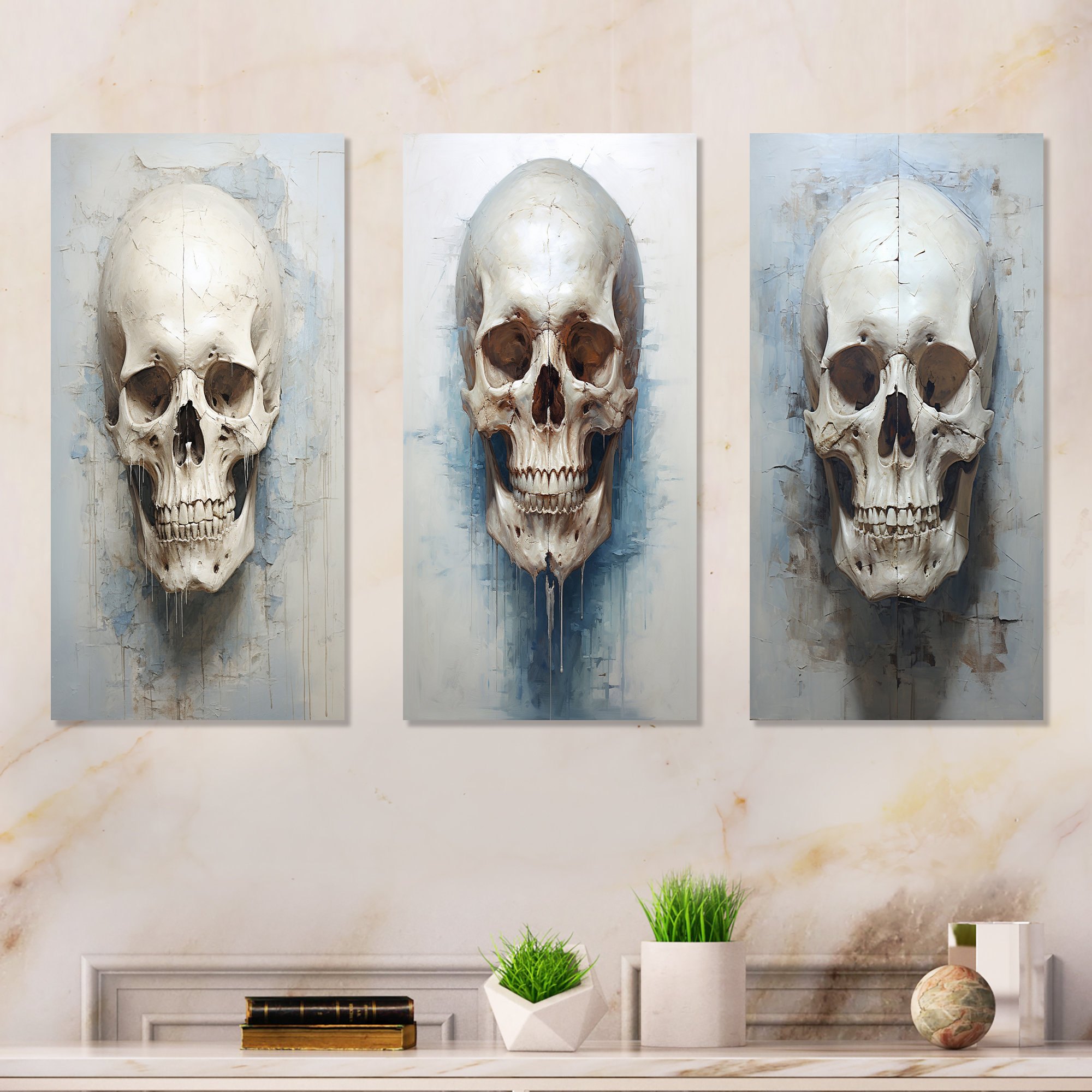 Brayden Studio Skull Elegance Portrait - Skull Metal Prints Set Of 3 ...