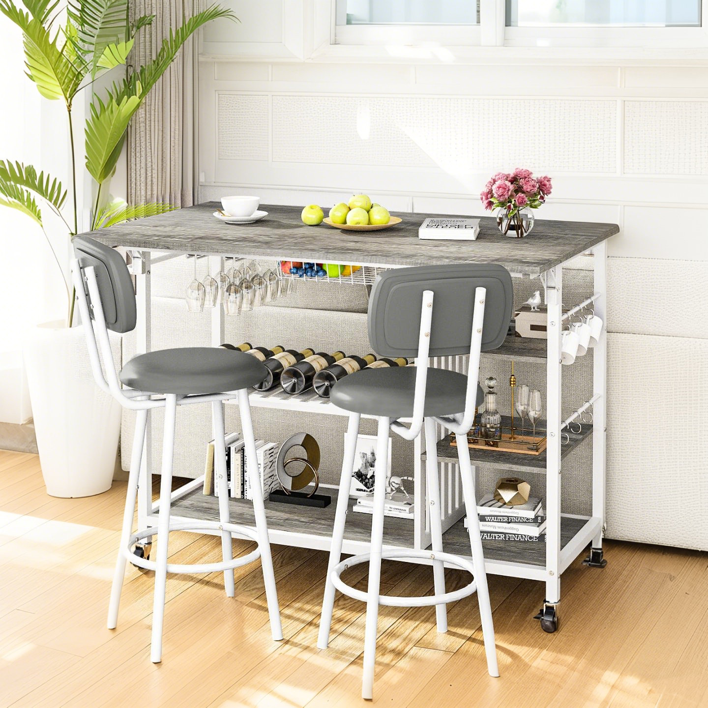 Wrought Studio™ 3pcs Dining Room Table And Chairs Set For 2, Modern ...