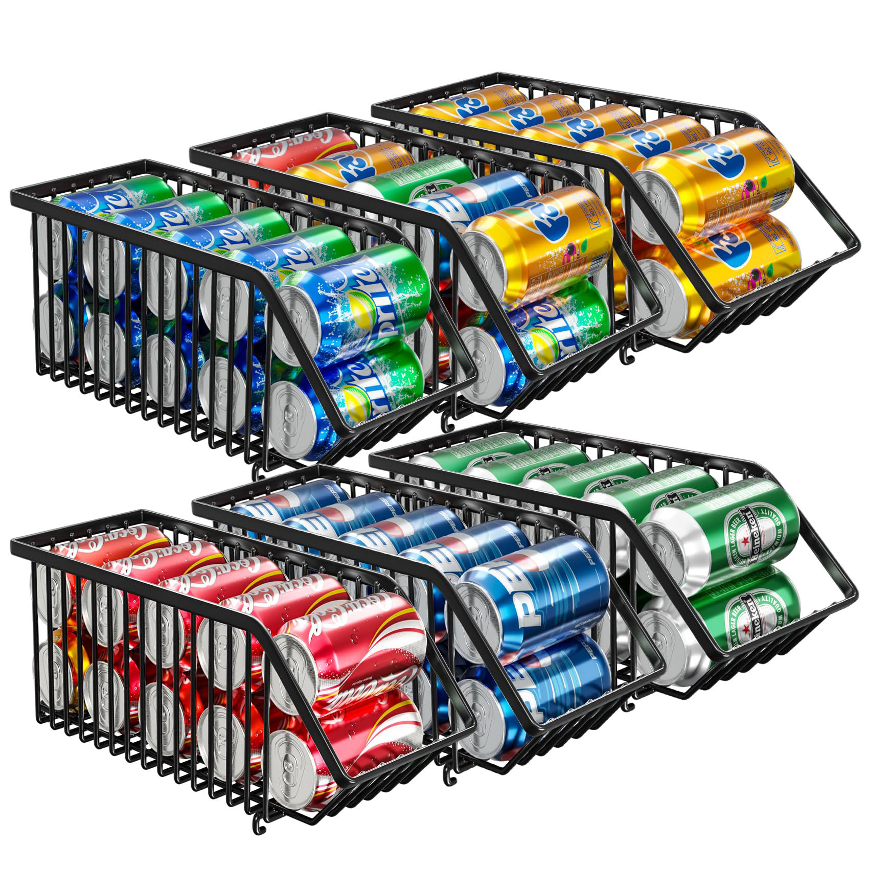 Hokku Designs Stackable Soda Can Dispenser Organizer Rack, Stacking Can ...