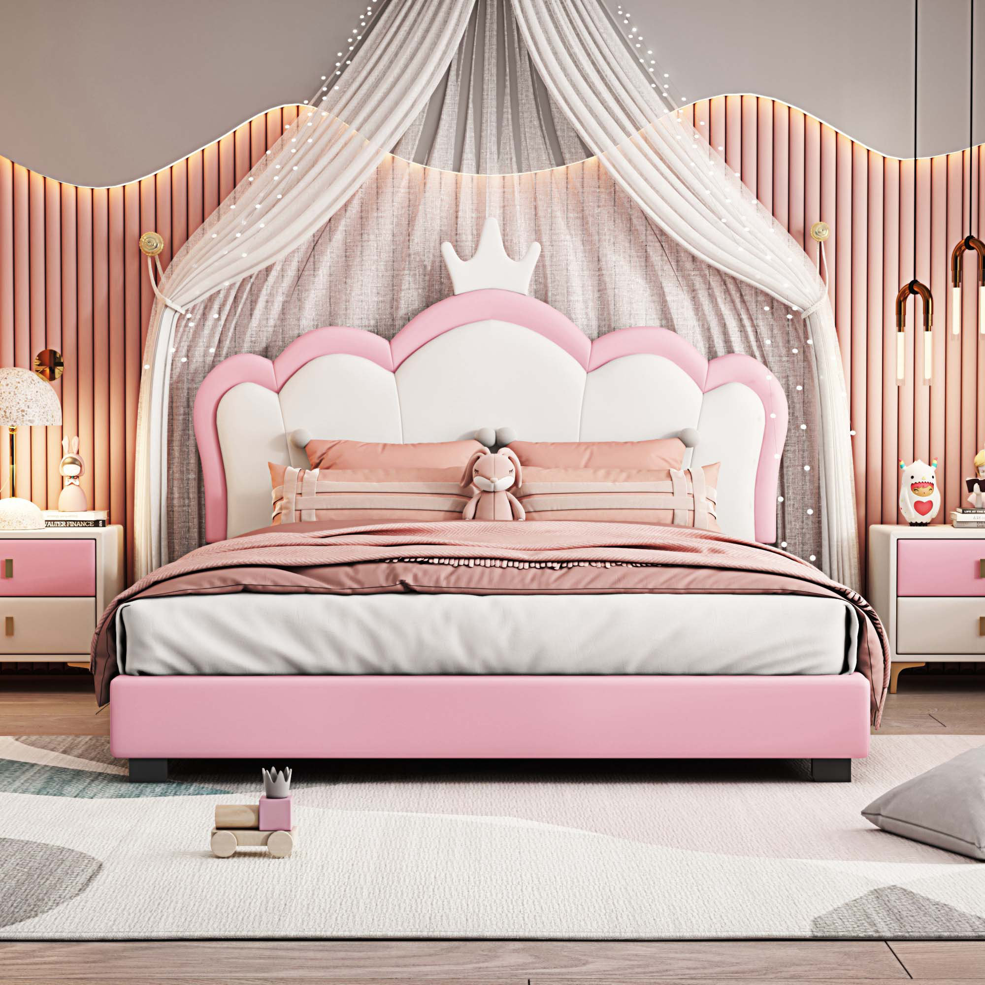 Gemma Violet Carruth Upholstered Princess Bed With Crown Headboard ...
