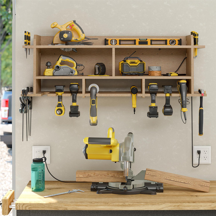 The Twillery Co.® Harwinton Extra Wide Wall Mount Tool Organizer ...
