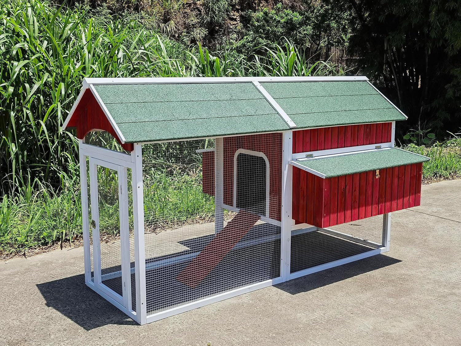 Tucker Murphy Pet™ Red Barn Wooden Chicken Coop With Run Hen House ...
